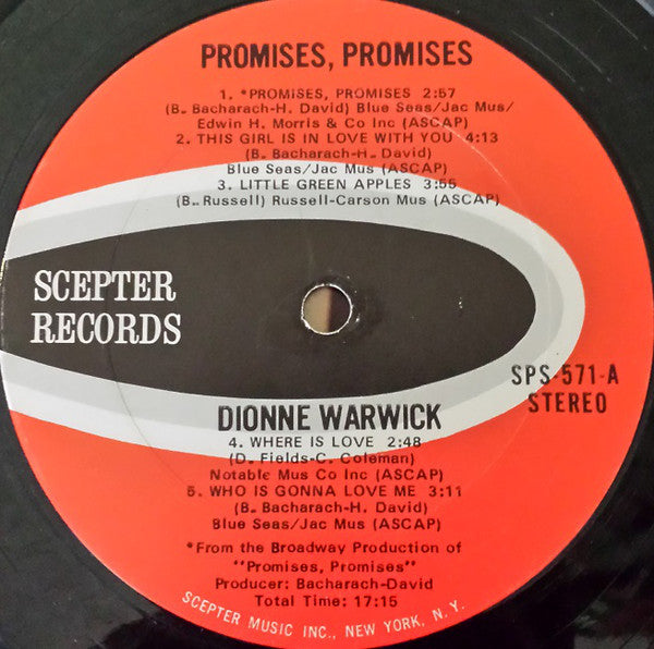 Buy Dionne Warwick : Promises, Promises (LP) Online for a great price – vINYLhEADZ.com