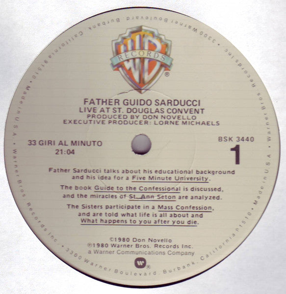 Buy Father Guido Sarducci : Live At St. Douglas Convent (LP, Album, Los ...