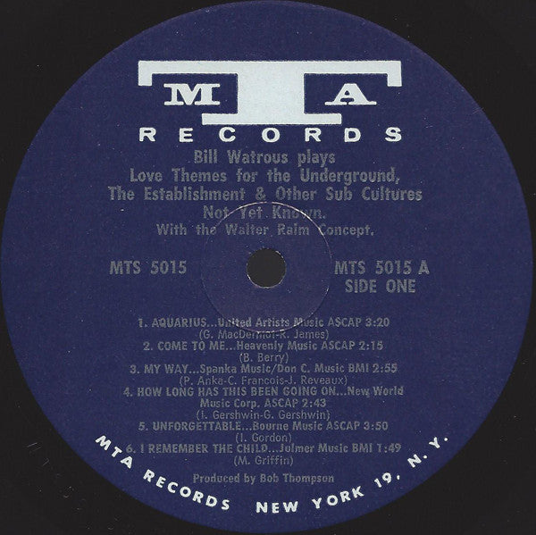 Buy Bill Watrous With Walter Raim Concept : Love Themes For The ...